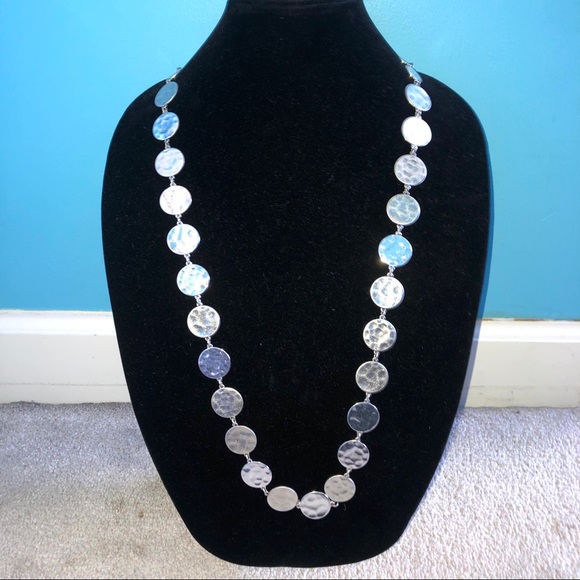 Chico's | Jewelry | Chicos Silver Long Necklace Circle Chain | Poshmark